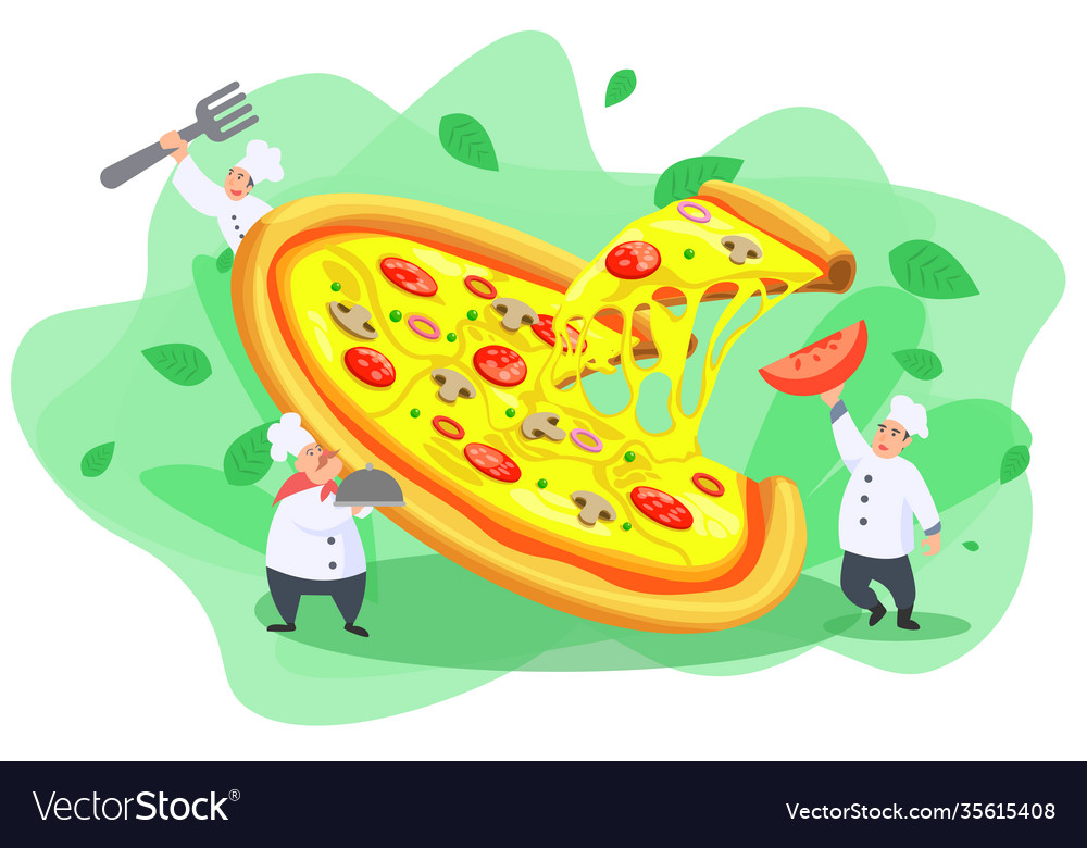 Making pizza process Royalty Free Vector Image