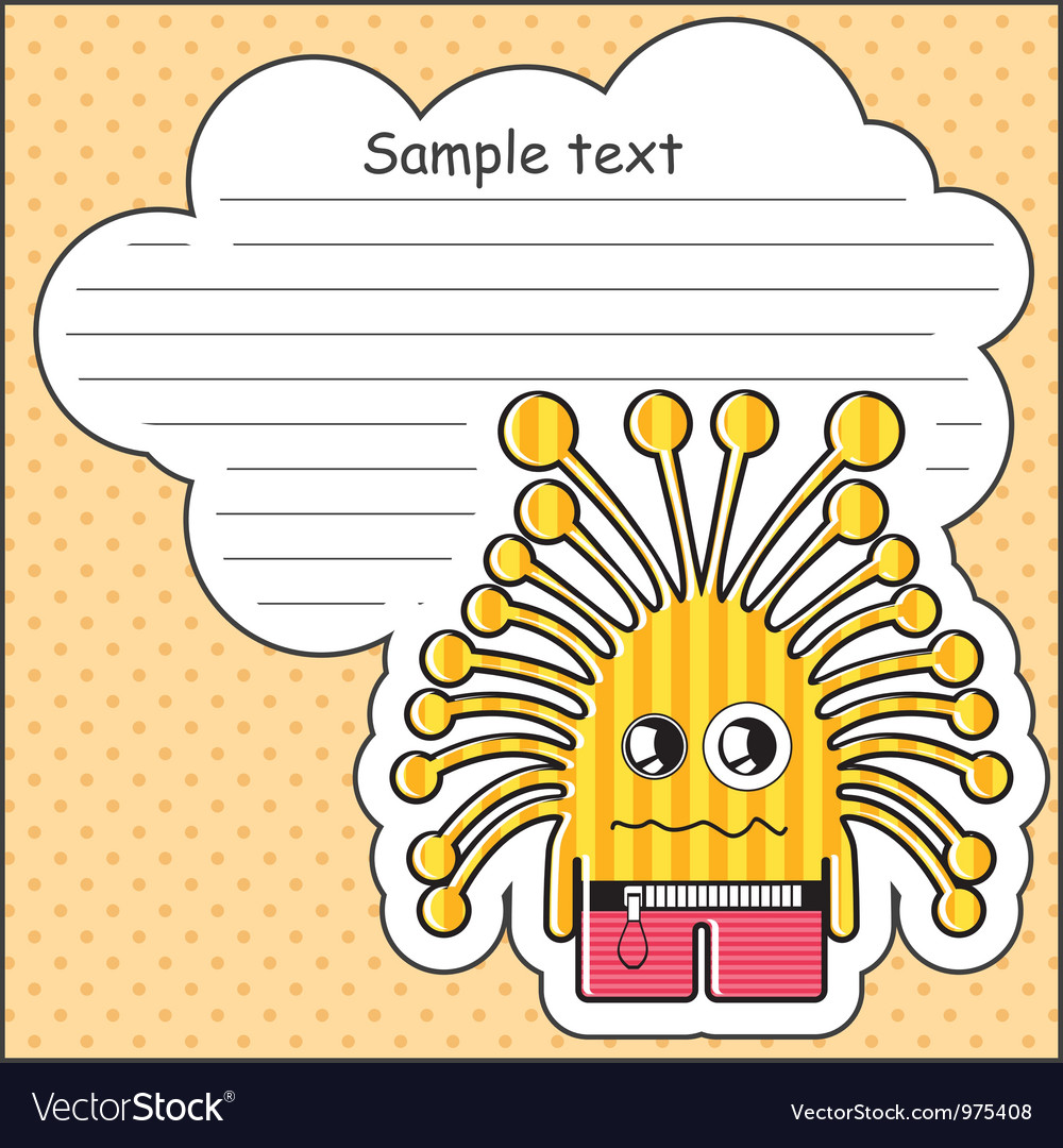 Monster with message cloud Royalty Free Vector Image
