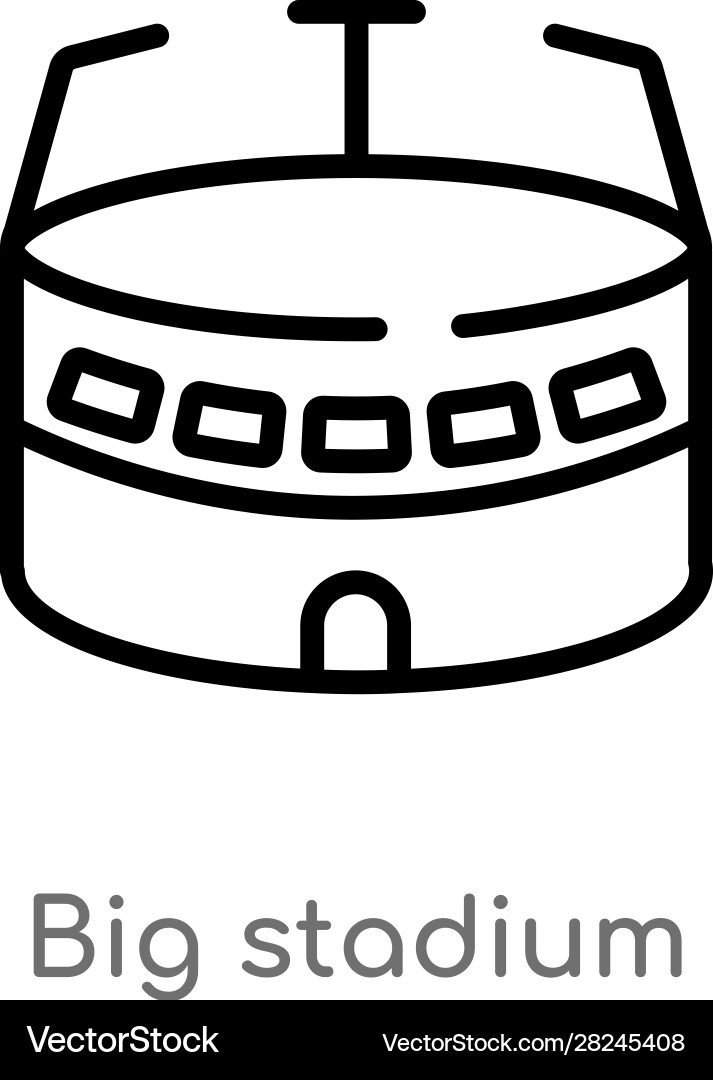 Outline big stadium icon isolated black simple Vector Image