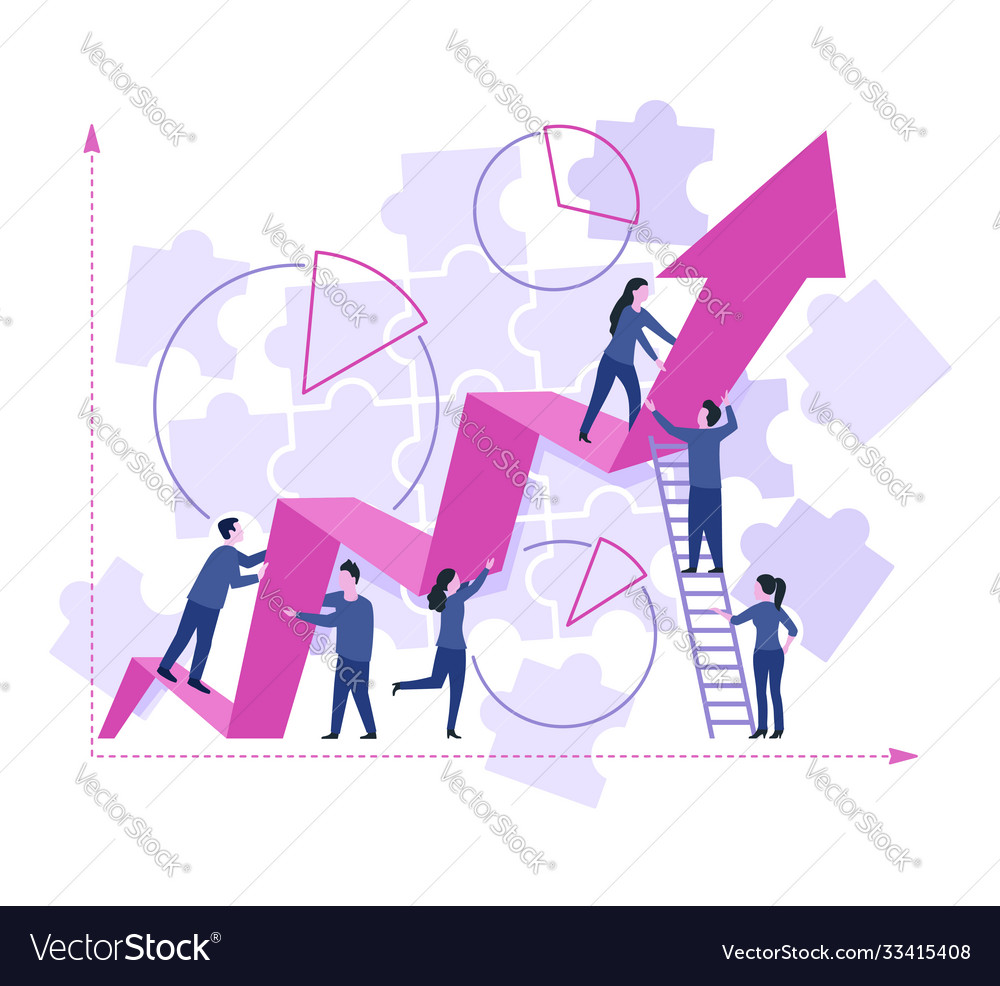 People group inside chart scheme with diagrams Vector Image