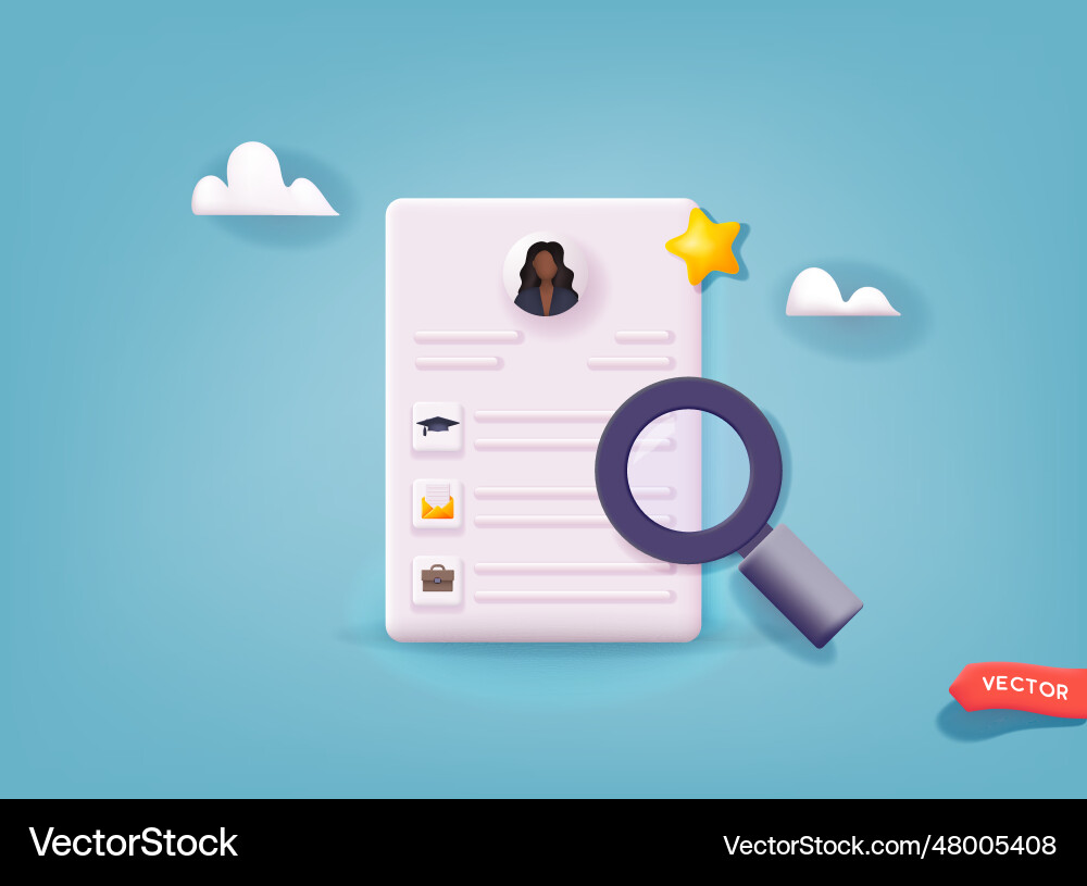 Resume human resource management and hiring Vector Image