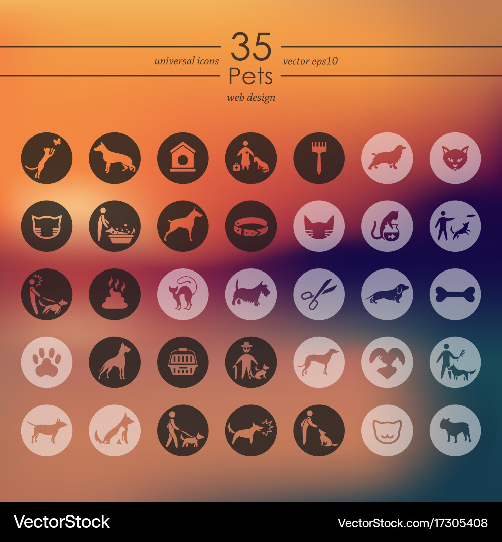 Set of pets icons Royalty Free Vector Image - VectorStock