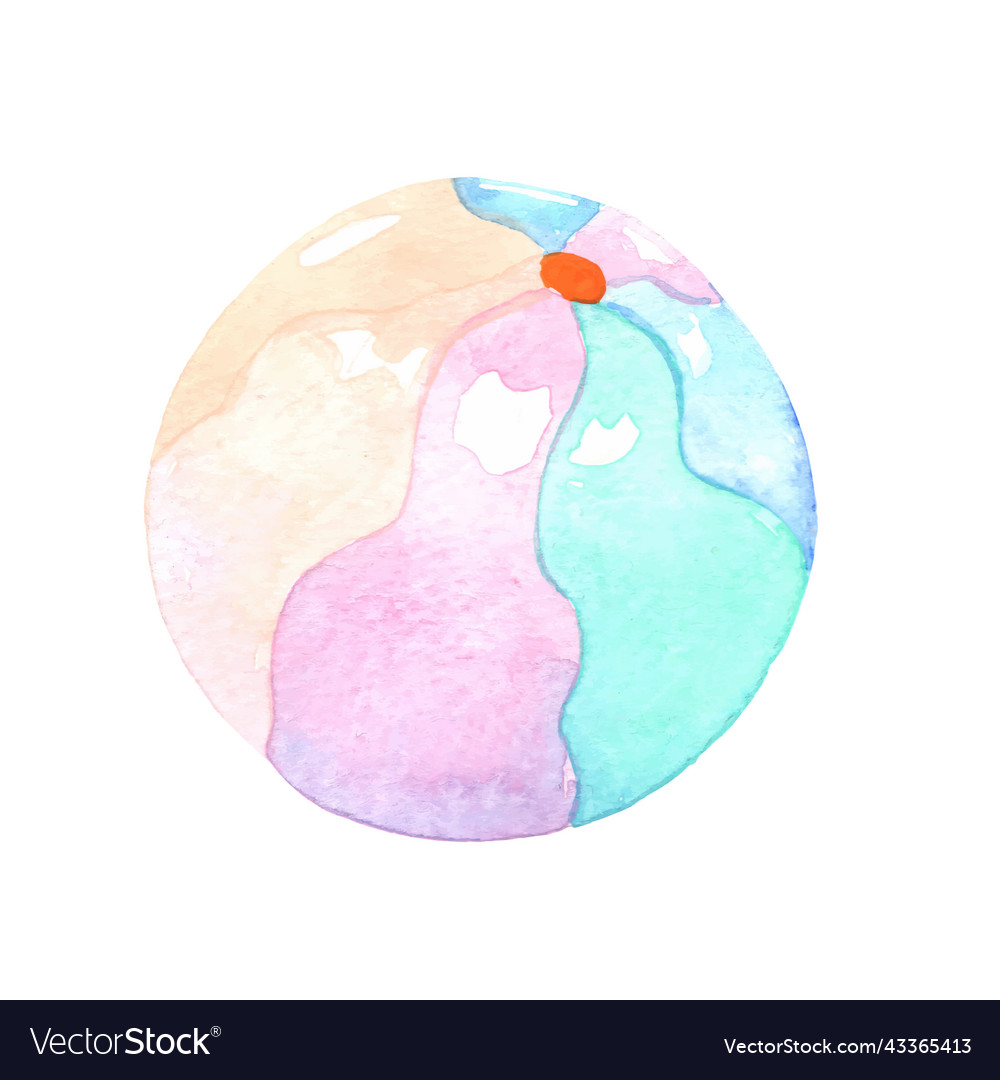 Beach ball watercolor for summer activity Vector Image