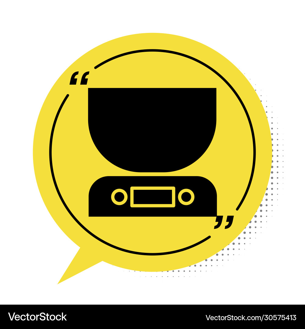 Black electronic scales icon isolated on white Vector Image