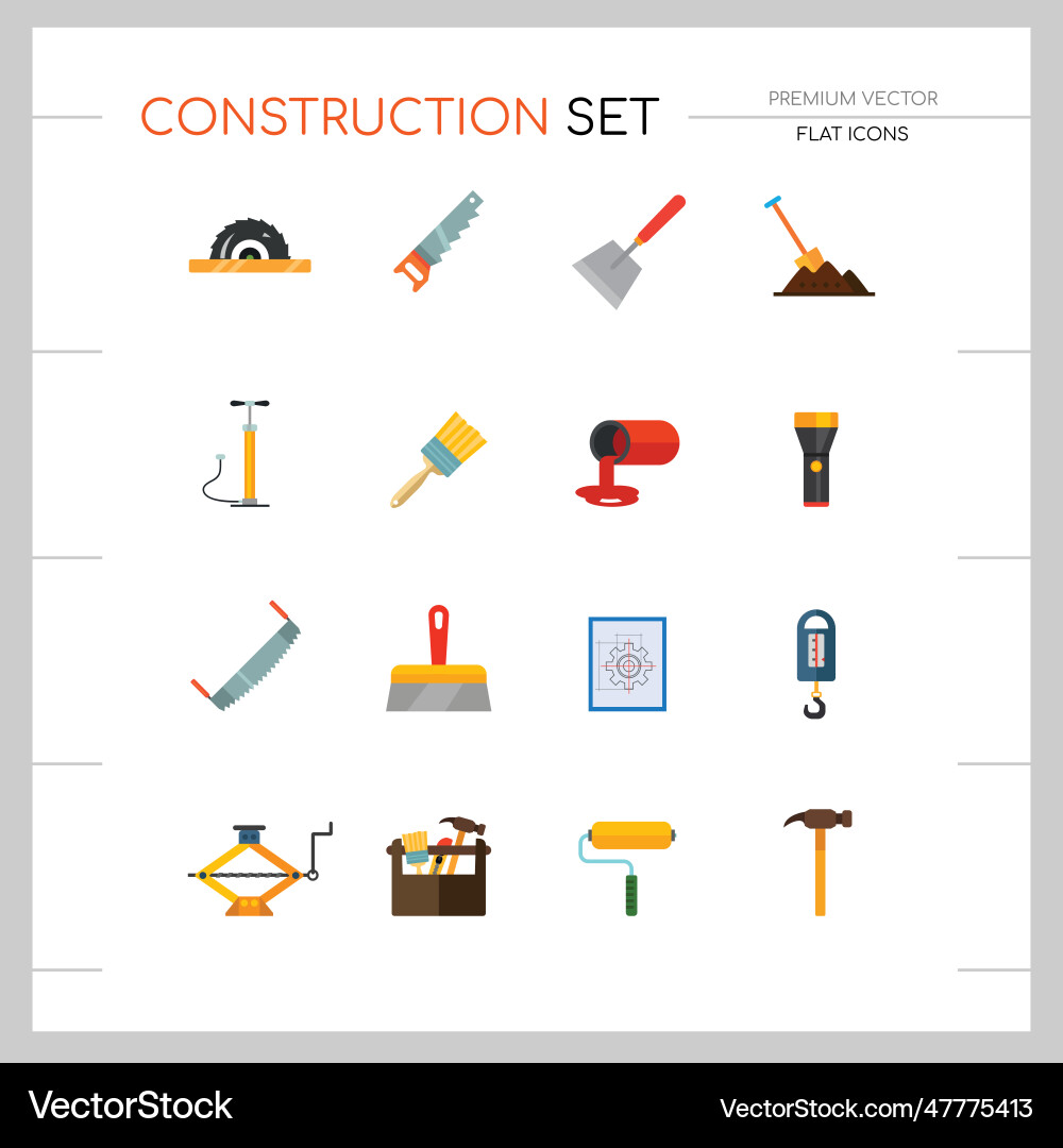 Construction tools icons set Royalty Free Vector Image