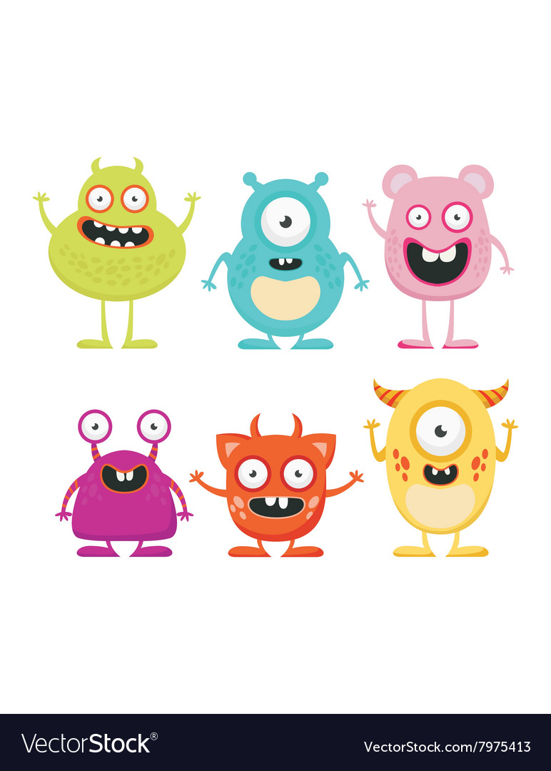 Fancy cartoon logo bundle Royalty Free Vector Image