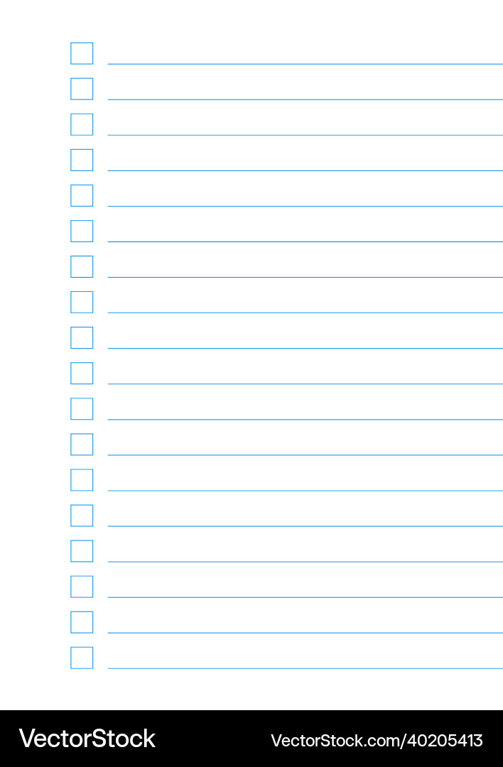 Graph paper printable to do list with check boxes Vector Image