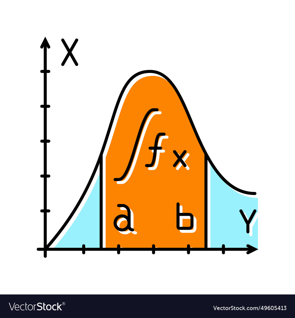 Integral math science education color icon Vector Image