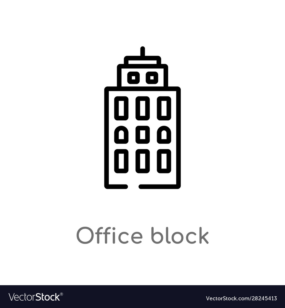 Outline office block icon isolated black simple Vector Image