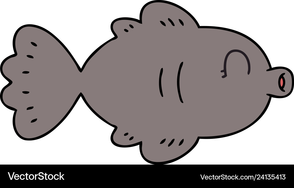 Quirky hand drawn cartoon fish Royalty Free Vector Image
