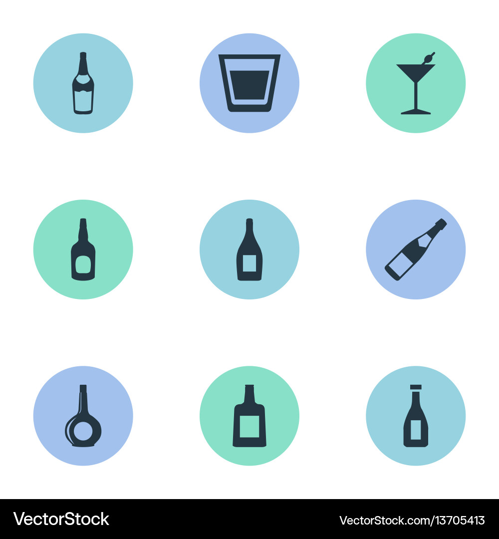 Set of simple drinks icons Royalty Free Vector Image