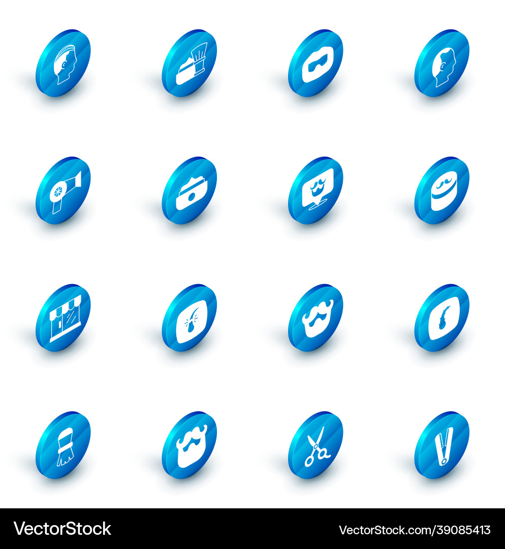Set shaving brush with foam mustache and beard Vector Image