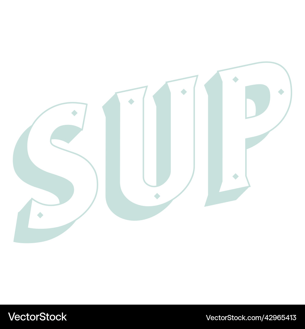 Sup Sport Lettering - Wave Style Royalty Free Vector Image