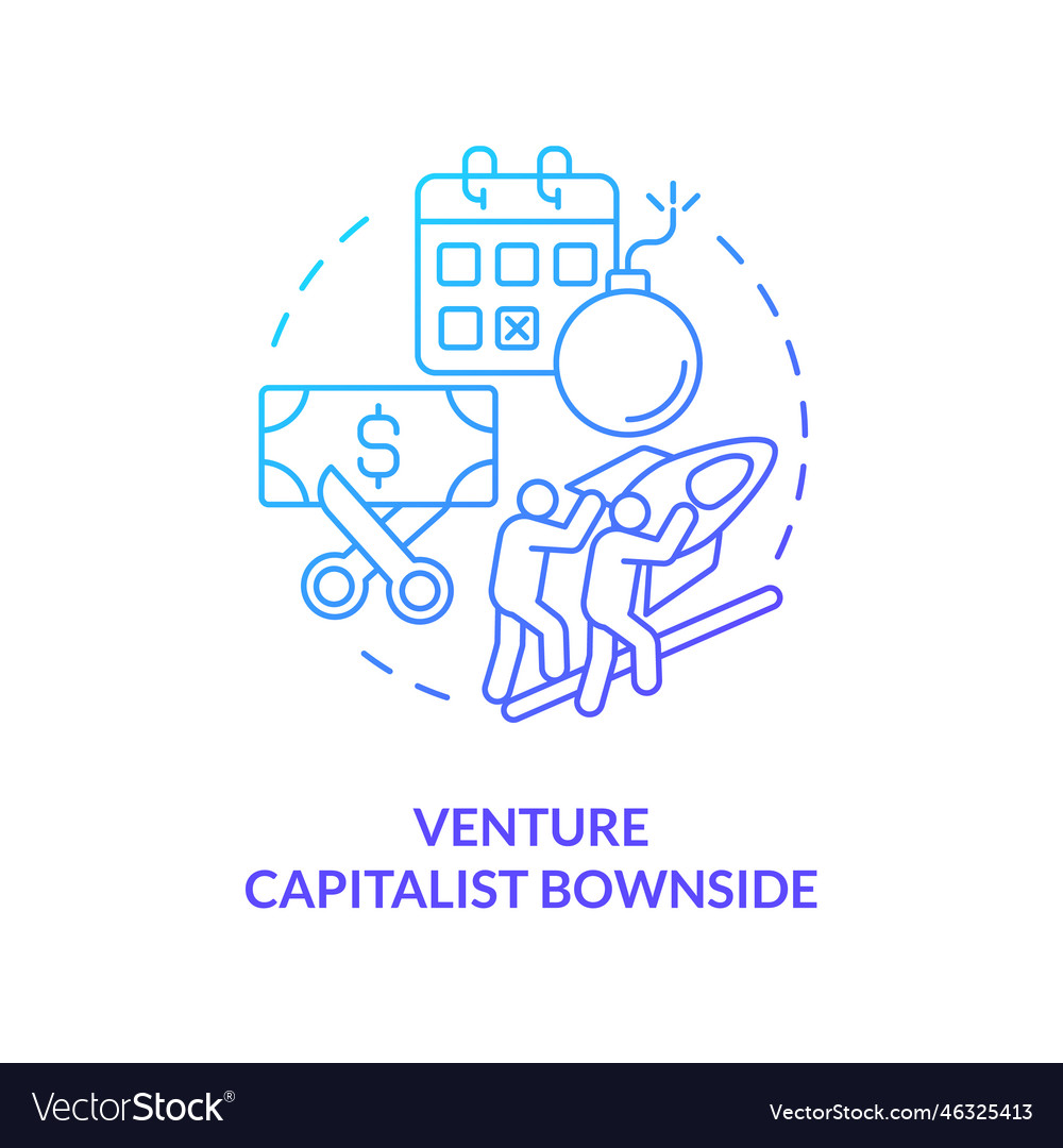 Venture capitalist downside blue gradient concept Vector Image