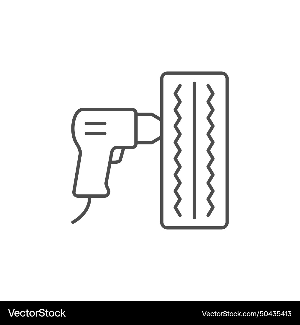 Wheel nut tightening line icon Royalty Free Vector Image