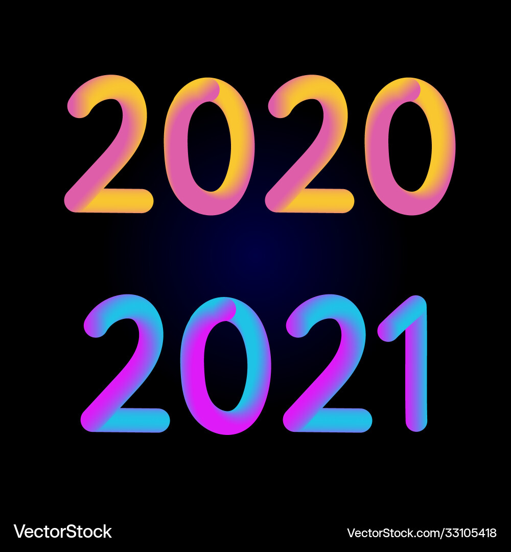 Colorful 3d number 2021 on white background Vector Image