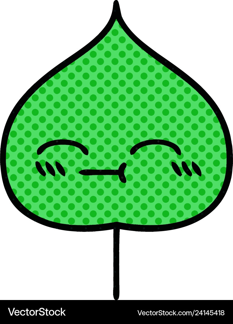 Comic book style cartoon expressional leaf Vector Image