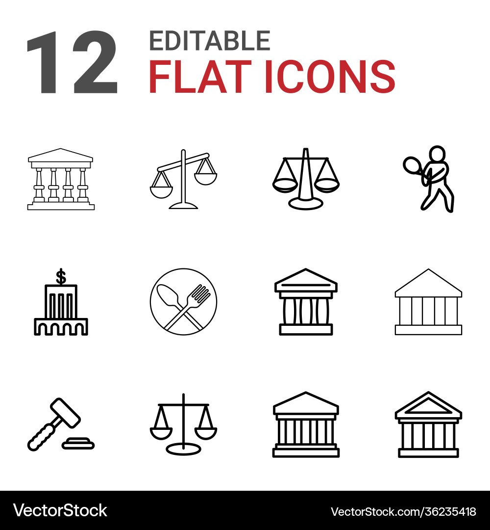 Court icons Royalty Free Vector Image - VectorStock