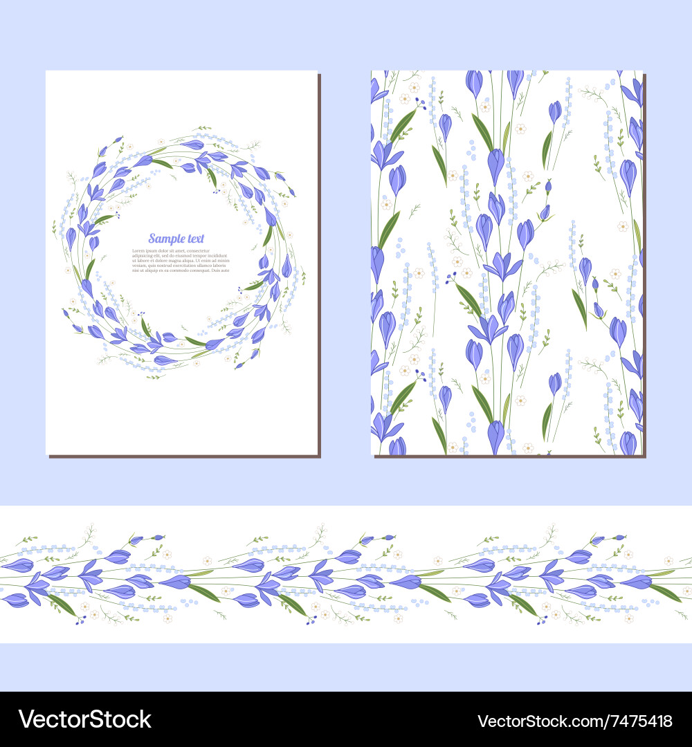 Floral spring templates with cute bunches Vector Image