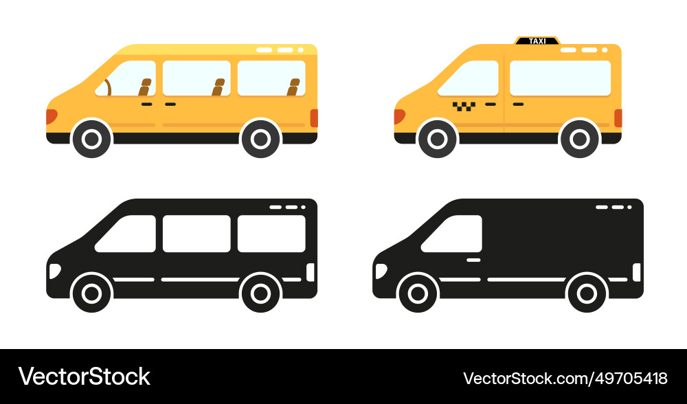 Minibus icon in flat style delivery van Royalty Free Vector