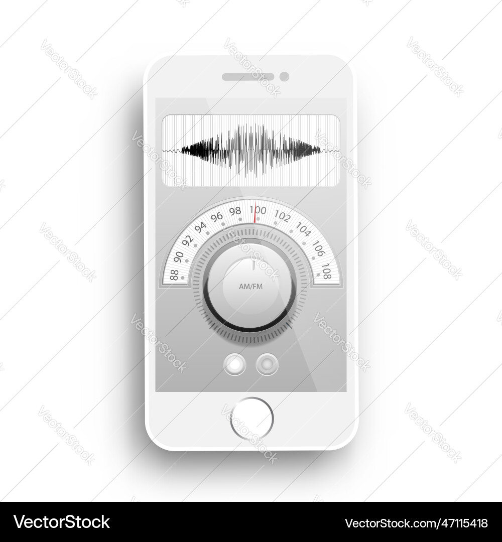 Music player botton on mobile phone Royalty Free Vector