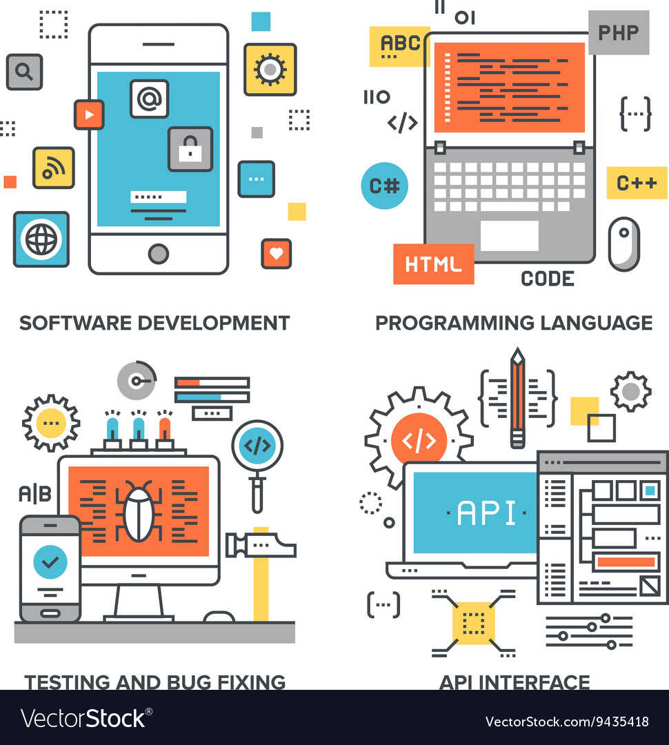 Program coding concepts Royalty Free Vector Image