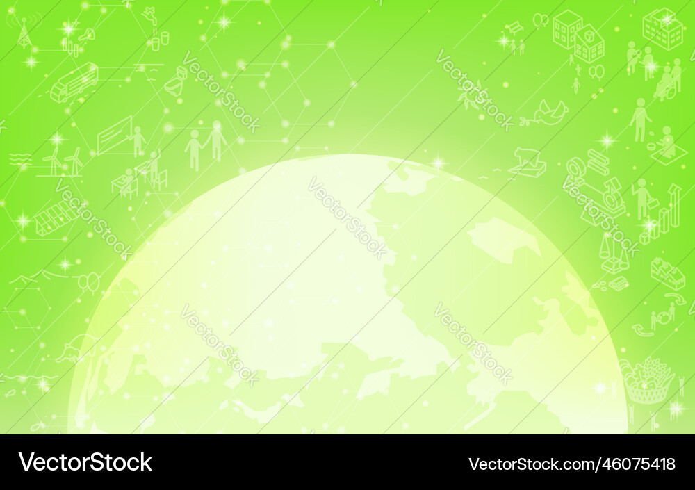Sdgs green background eco-image with glowing Vector Image
