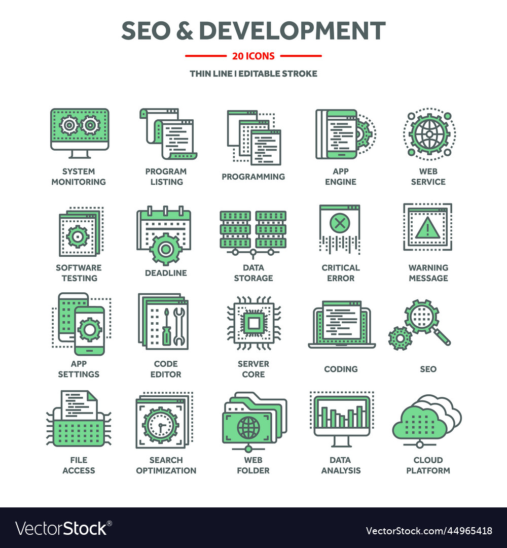 Search engine optimization seo and development Vector Image