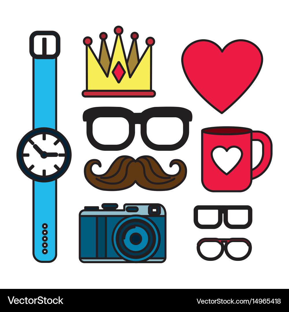 Set of father things normal to use Royalty Free Vector Image