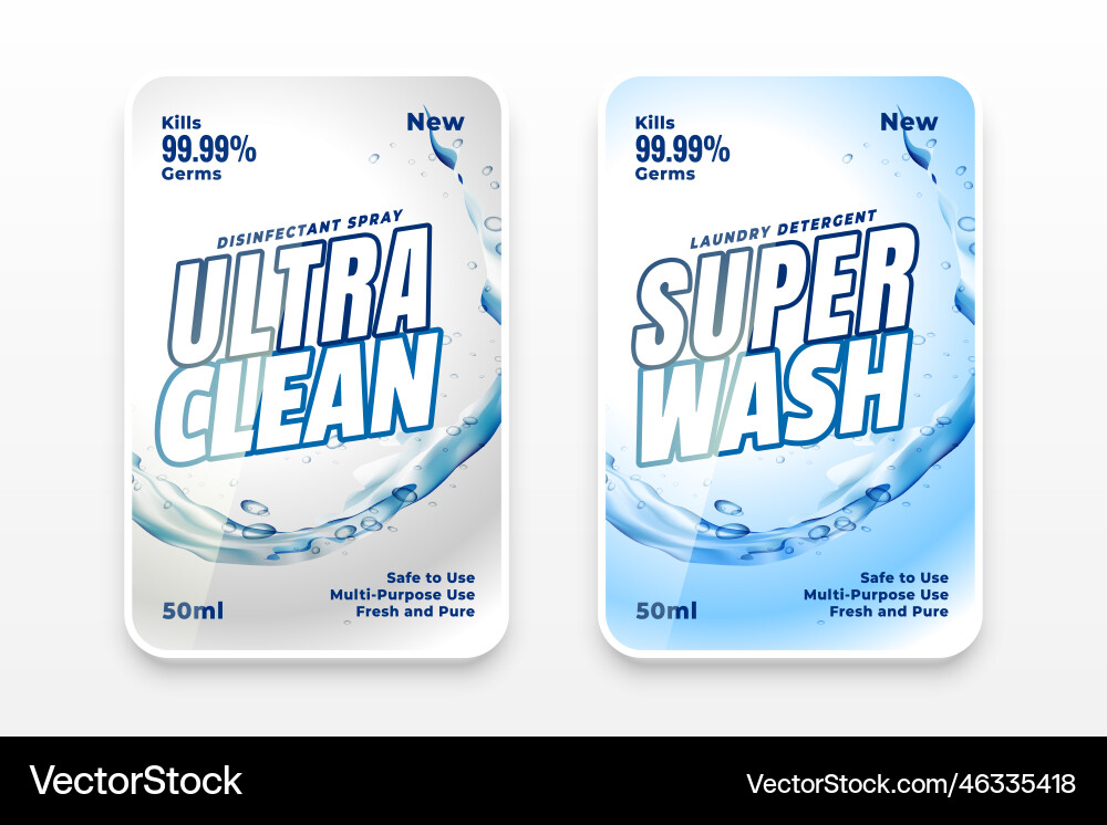 Super wash and cleaner label template design Vector Image