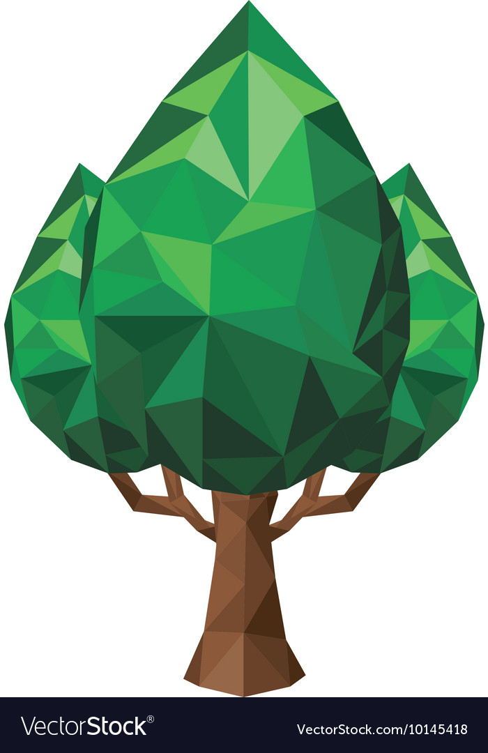 Tree low poly isolated icon design Royalty Free Vector Image