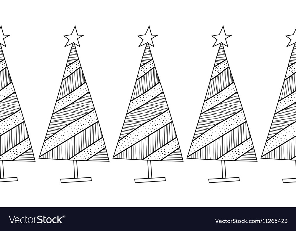 Black and white seamless pattern with christmas Vector Image