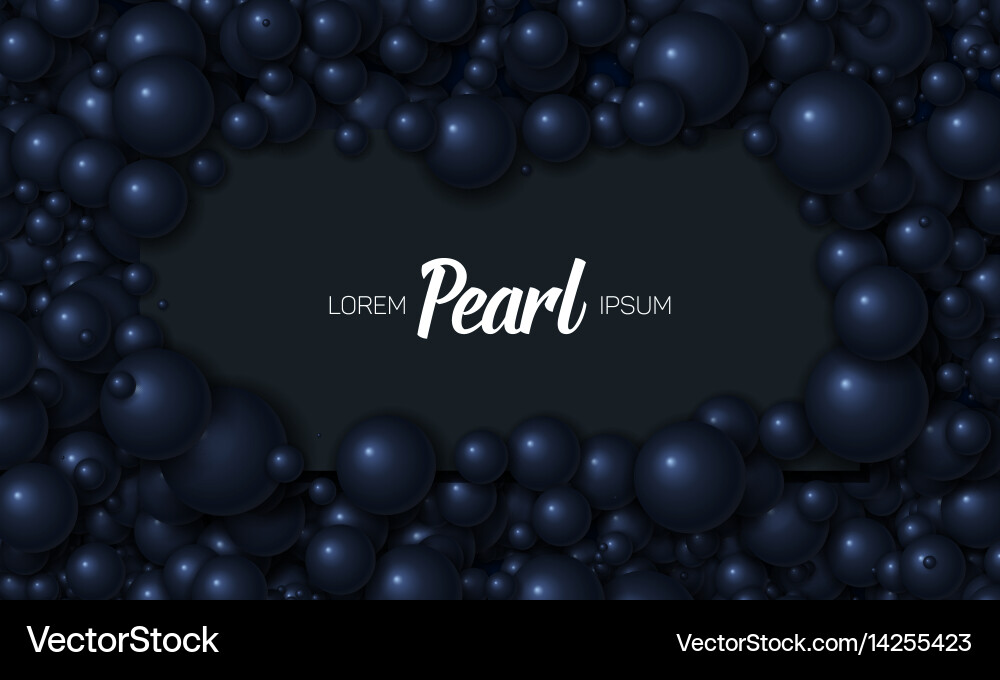 Card placed in dark blue pearls Royalty Free Vector Image