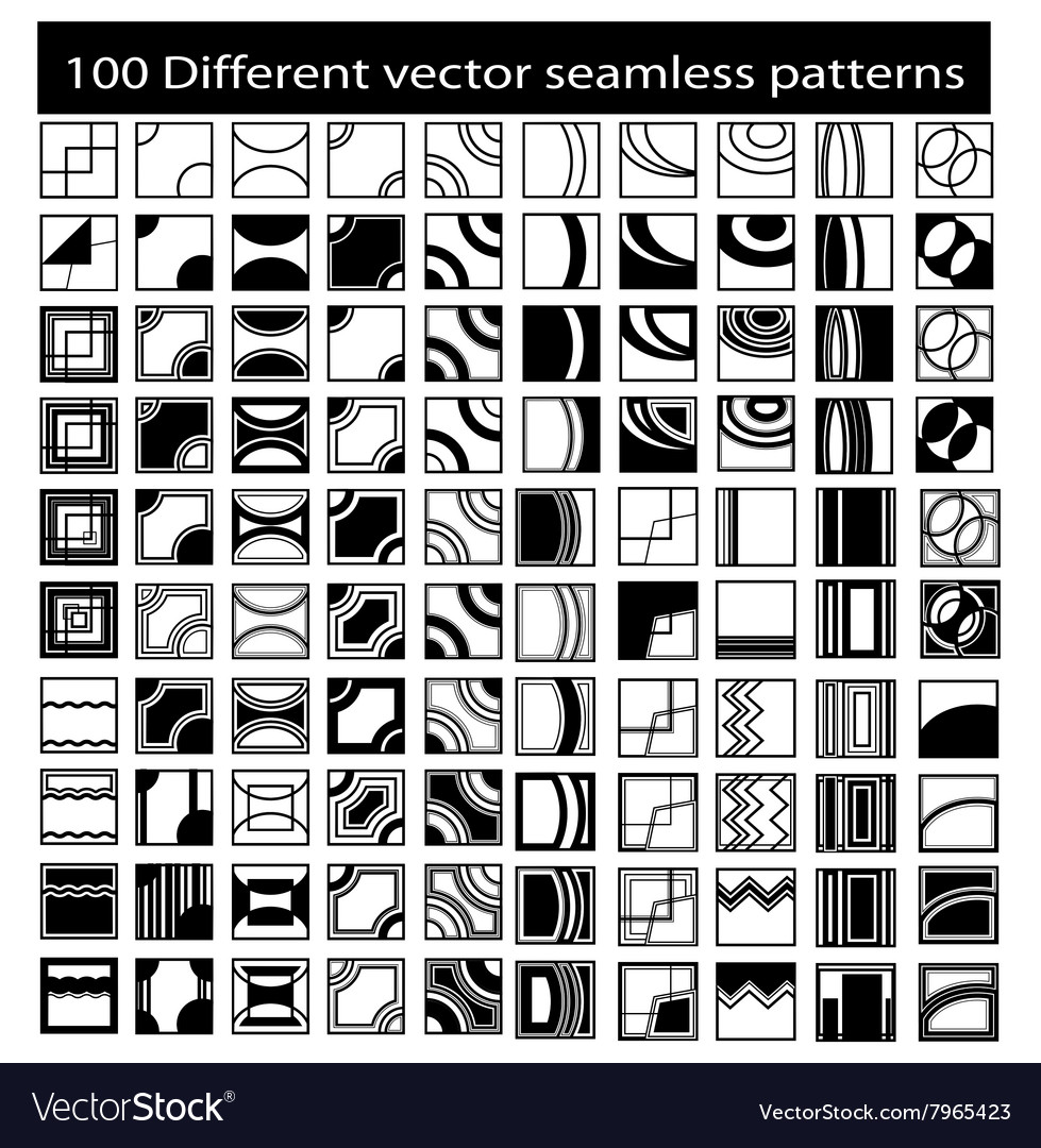 Different seamless patterns Royalty Free Vector Image