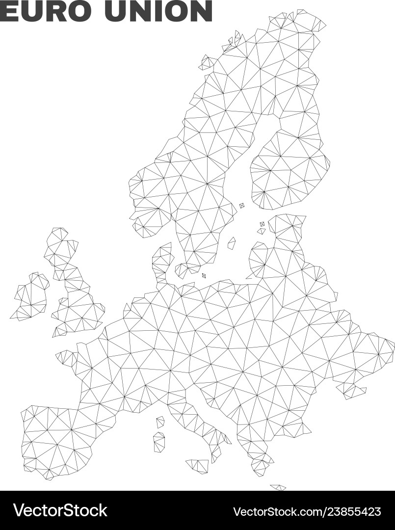 Euro Union Polygonal Map Royalty Free Vector Image