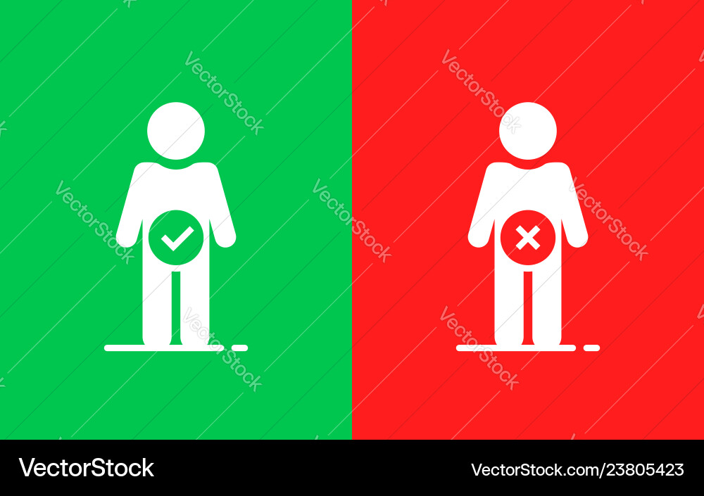 Good and bad symptoms for infographic Royalty Free Vector