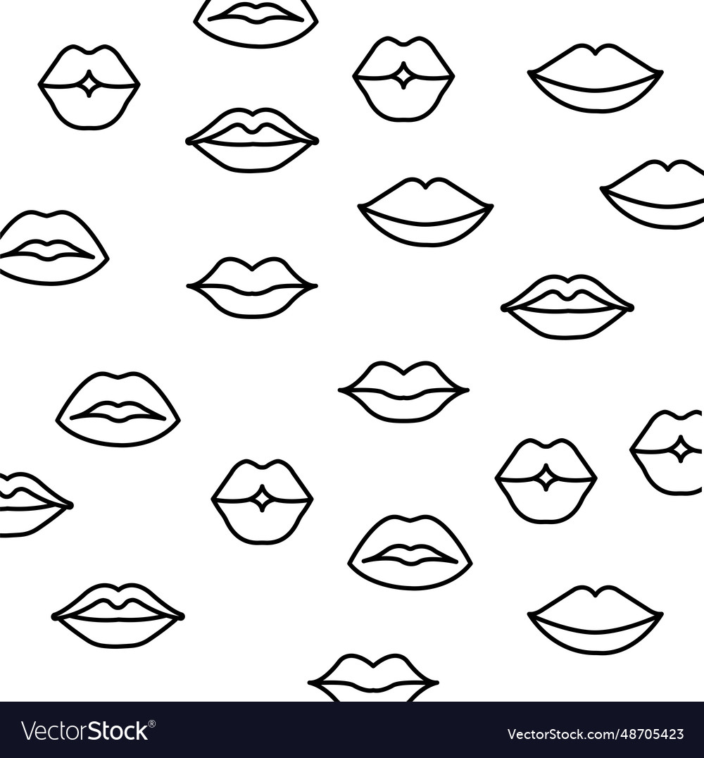 Lips seamless pattern red hot Royalty Free Vector Image