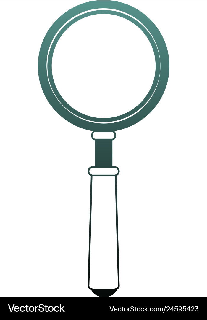 Magnifying glass symbol blue lines Royalty Free Vector Image