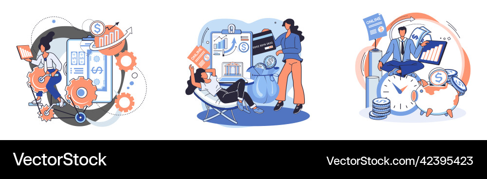 Online banking system financial consulting Vector Image
