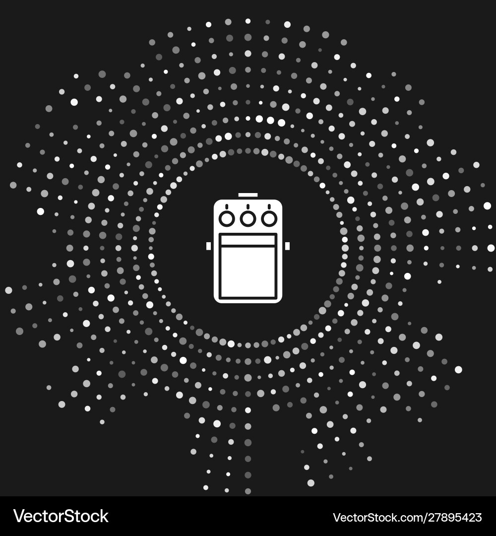 White guitar pedal icon isolated on grey Vector Image