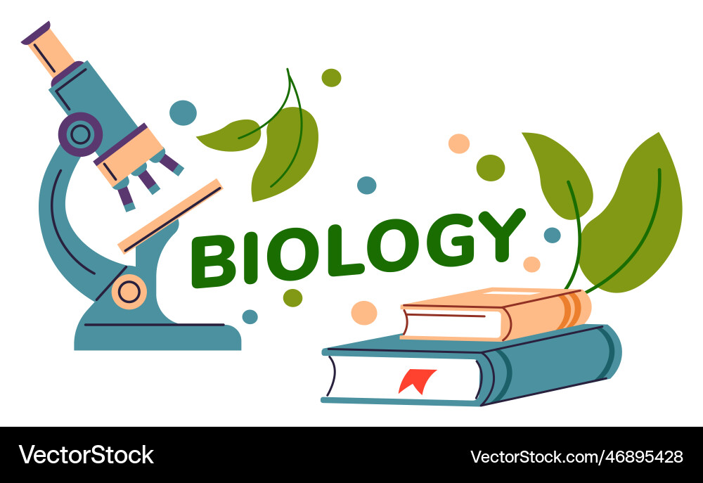 Biology lessons microscopes and books Royalty Free Vector
