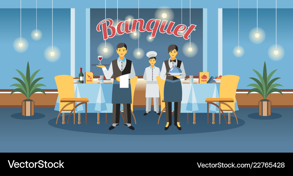 Catering service and banquet Royalty Free Vector Image