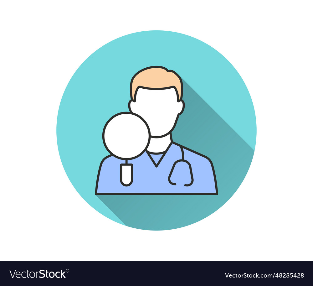 Dermatologist flat icon simple Royalty Free Vector Image