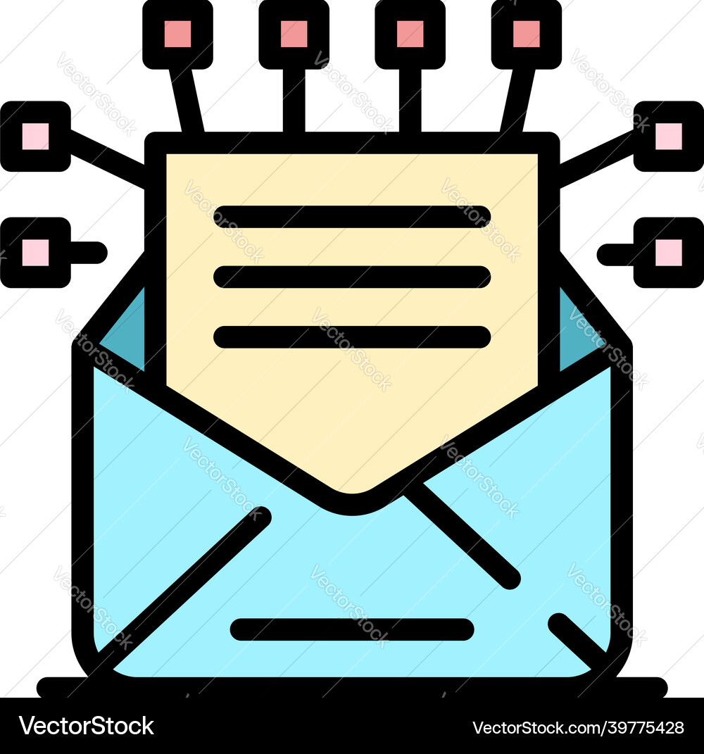 Email offer icon color outline Royalty Free Vector Image