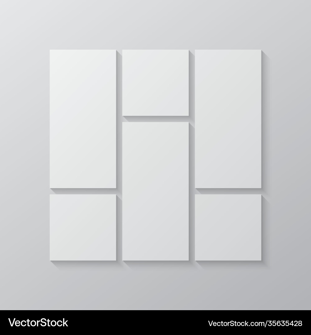 Empty collage board six images photo Royalty Free Vector