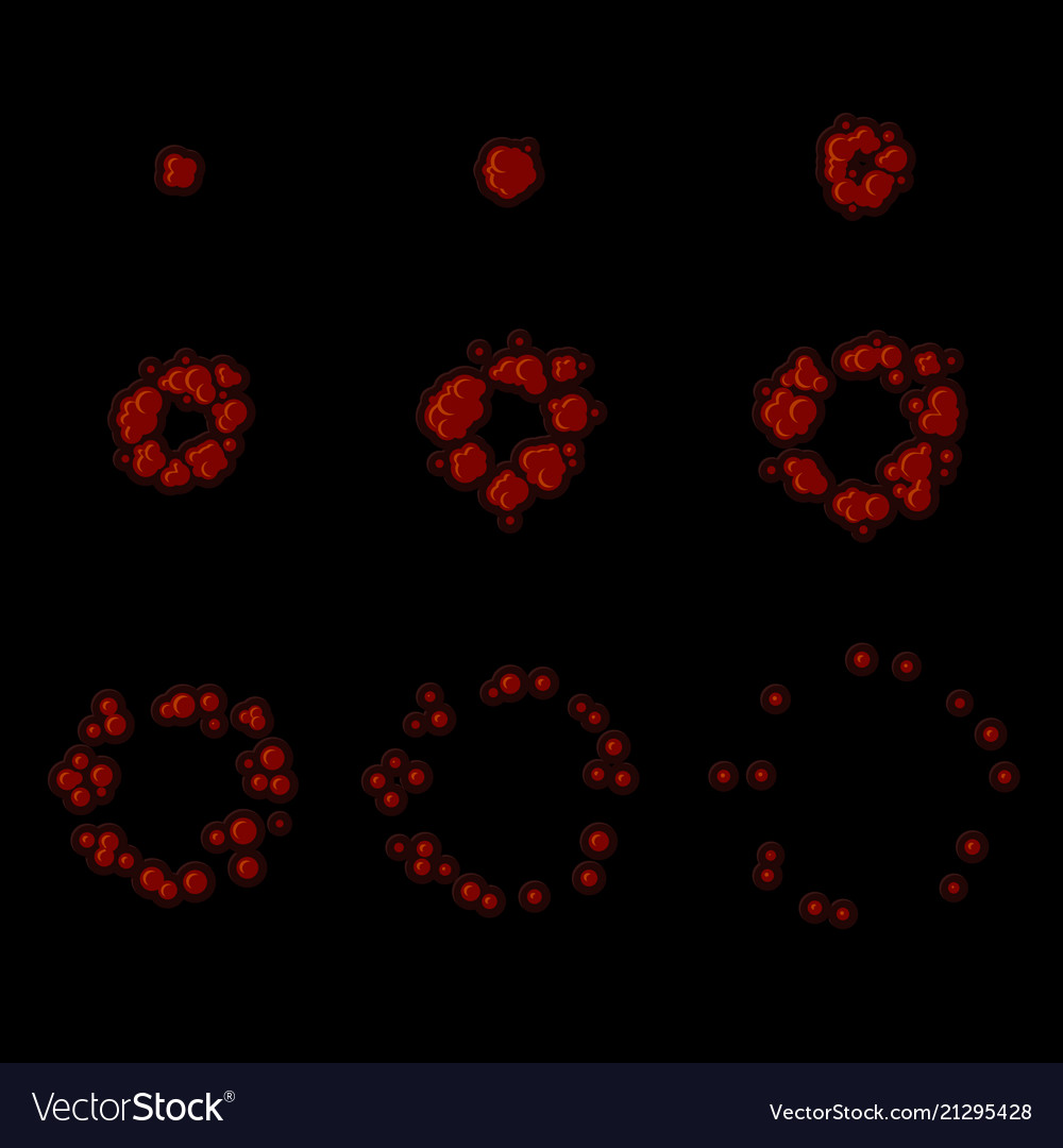 Explode animation sequence cartoon explosion Vector Image