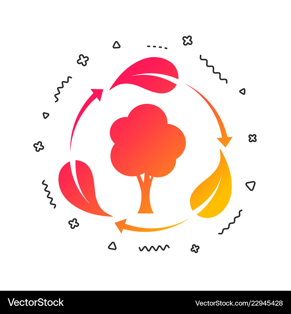 Fresh air sign icon forest tree with leaves Vector Image