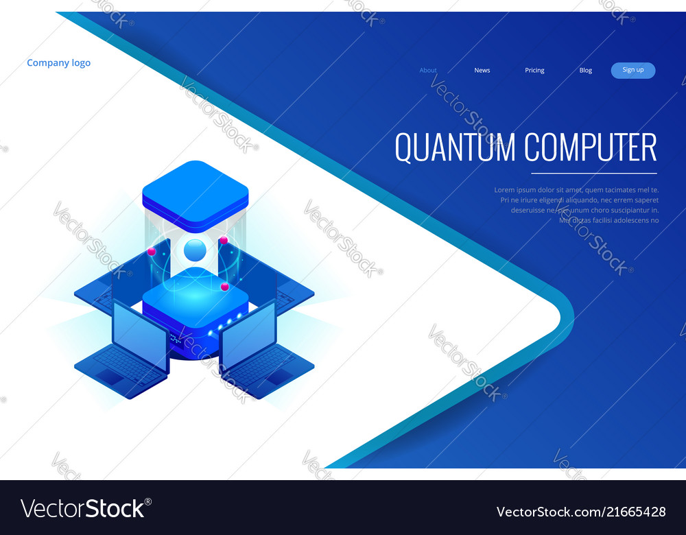 Isometric quantum computing or supercomputing a Vector Image