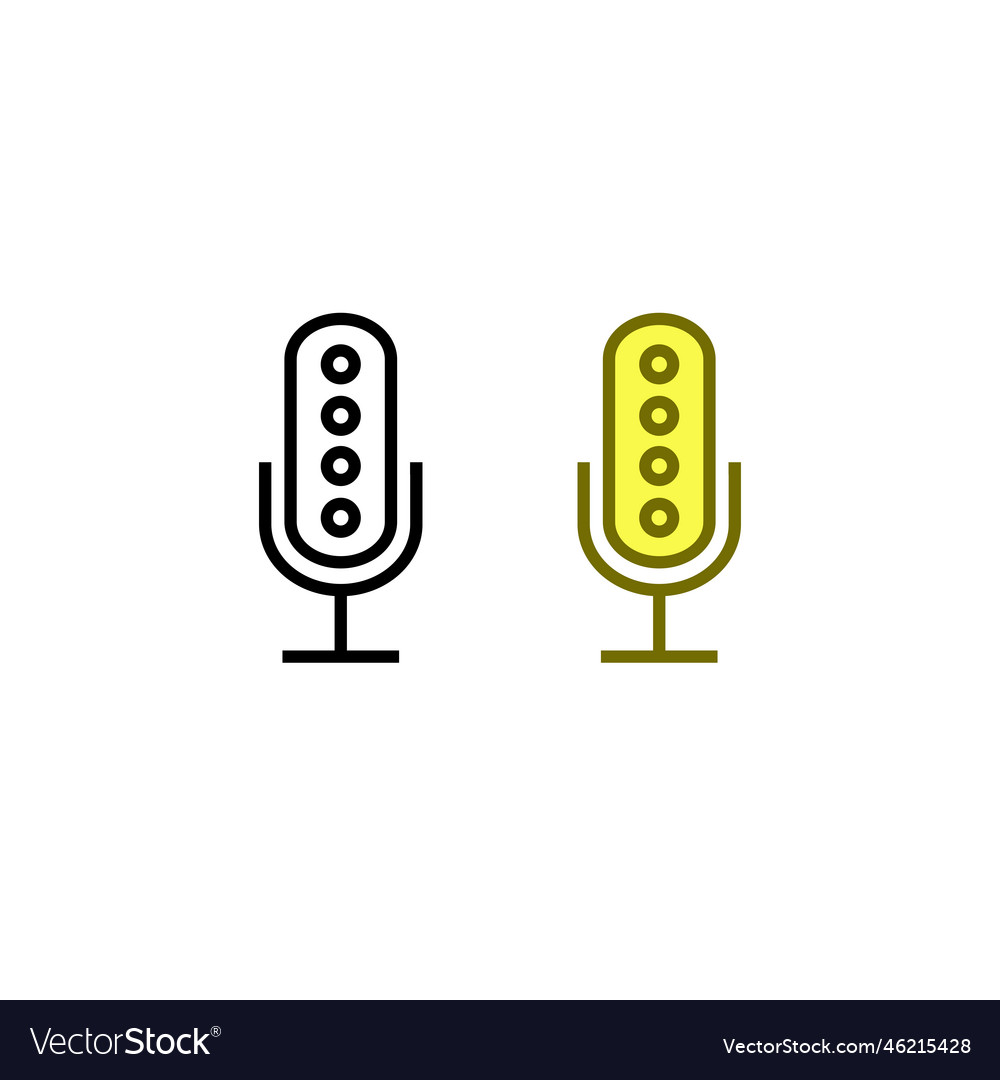 Microphone logo icon colorful and outline Vector Image