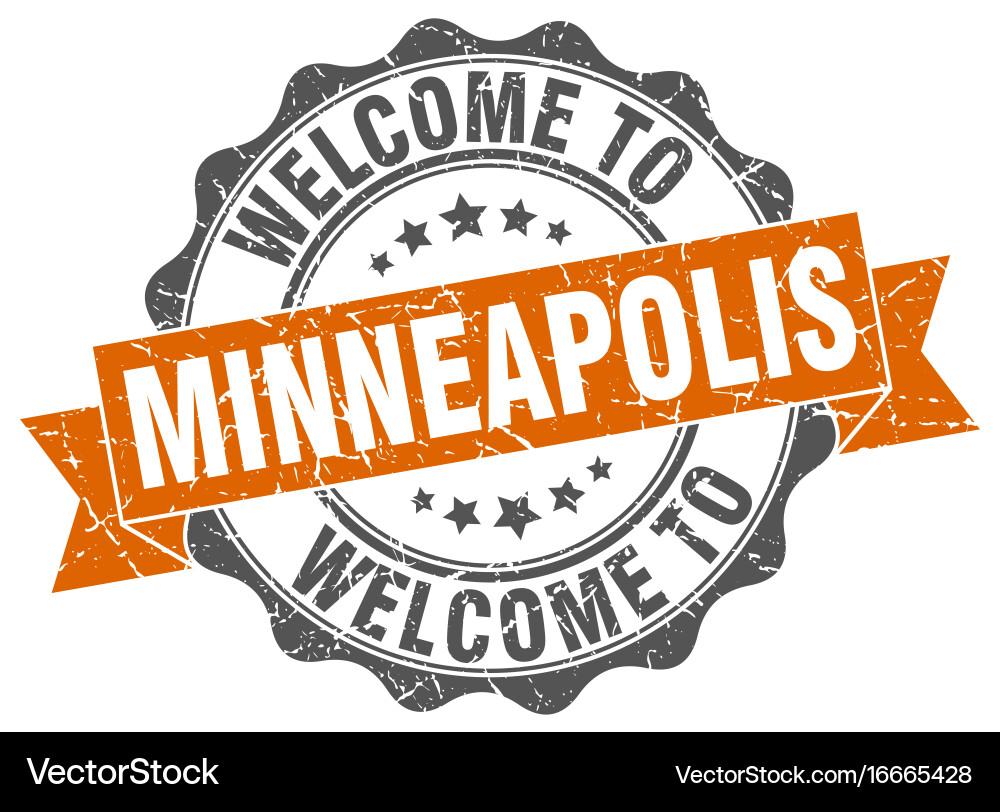 Minneapolis round ribbon seal Royalty Free Vector Image